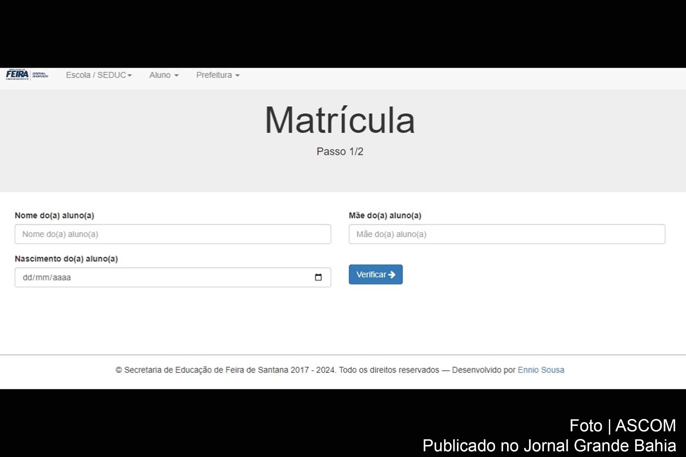Matrículas online para estudantes do 6º ano na Rede Municipal de Feira ...