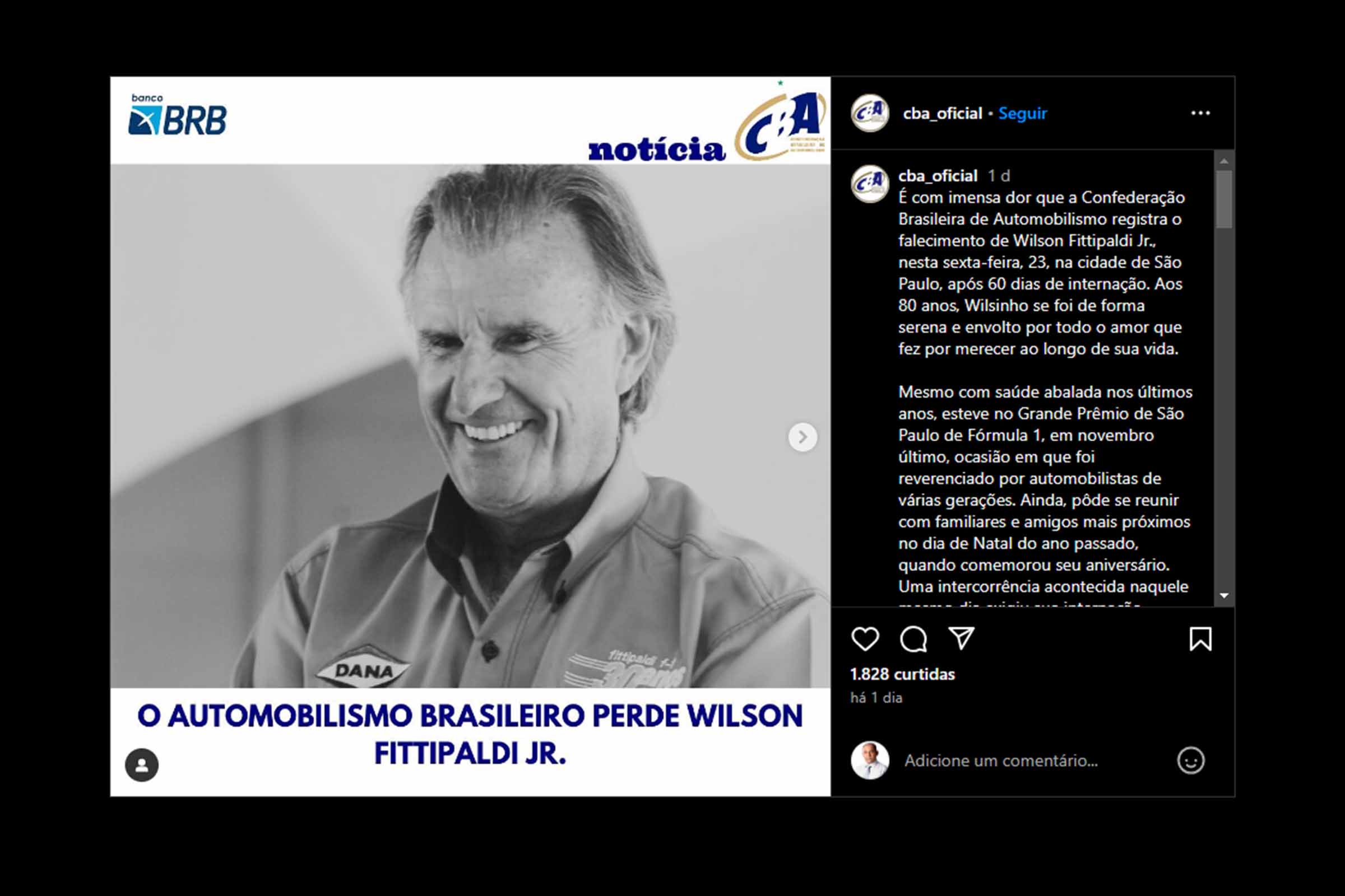 Ícone do automobilismo brasileiro, Wilson Fittipaldi Júnior morre aos ...