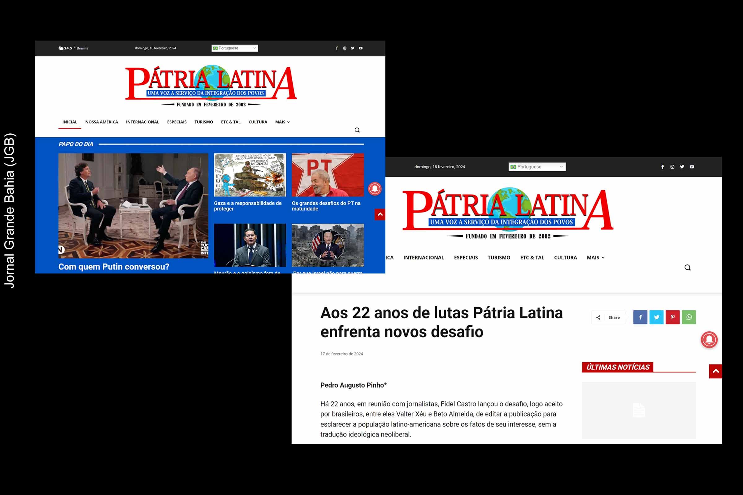 Pátria Latina completa 22 anos de atividade sob o comando do jornalista Valter Xéu e enfrenta ...