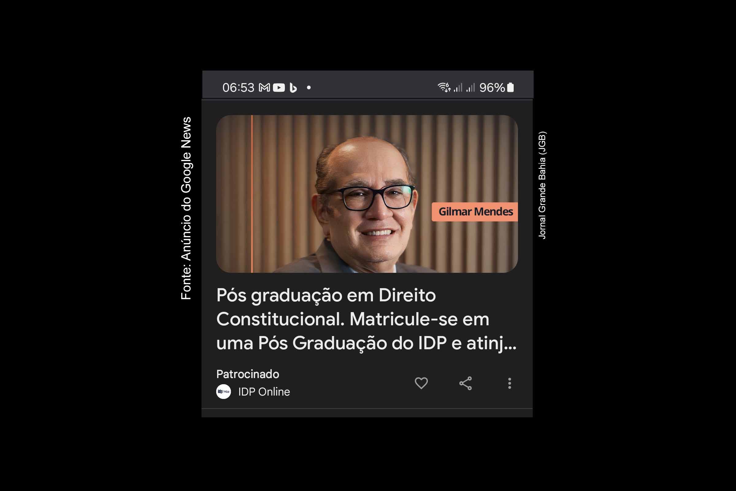 Ministro do STF Gilmar Mendes como Garoto-Propaganda do IDP em anúncios ...