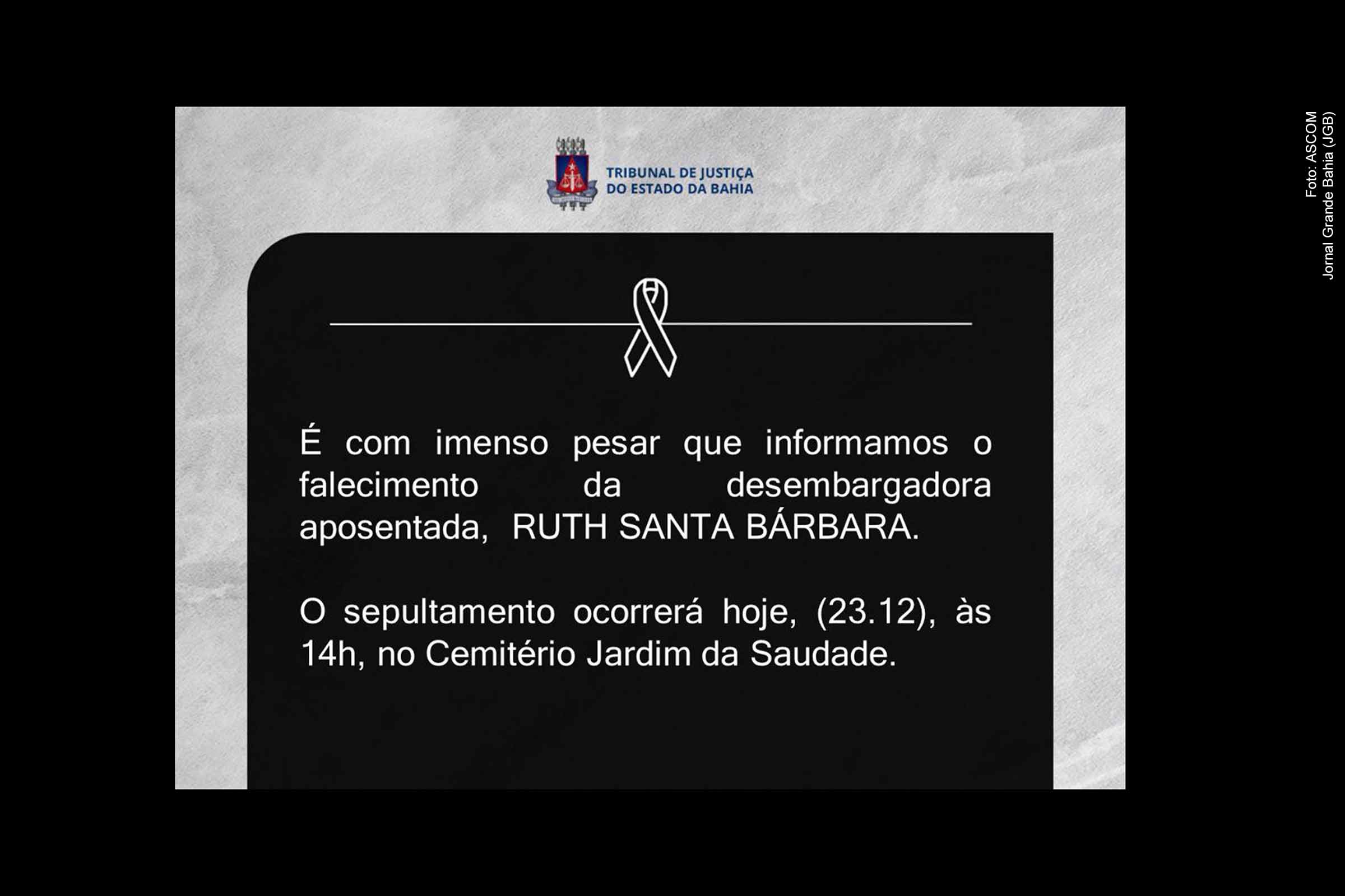 Morre a desembargadora aposentada do TJBA Ruth Santa Bárbara ...