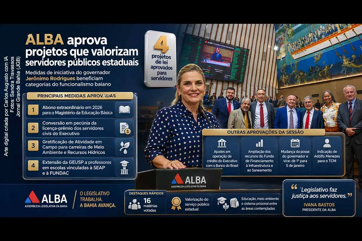 ALBA aprova pacote do Governo Jerônimo para servidores, muda posse do ...